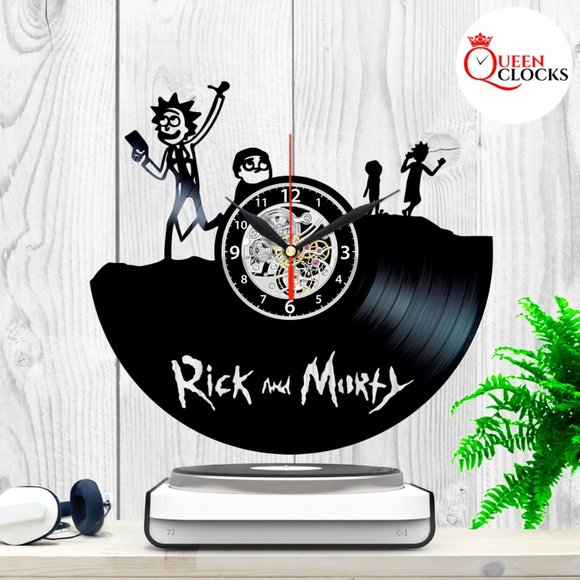 QueenClocks | Wall Decor | Rick And Morty Vinyl Wall Clock Birthday ...